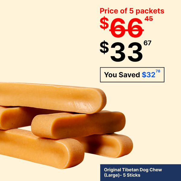 Natural and Long lasting Large 5 sticks Yak Chews for dogs – Tibetan ...