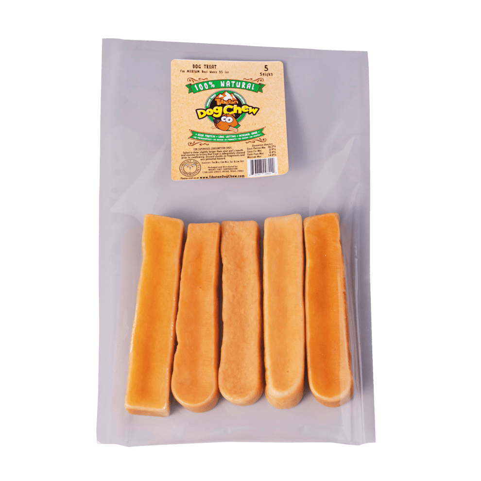 Long Lasting Yak Cheese Chews for Medium dogs - 5 sticks – Tibetan Dog Chew